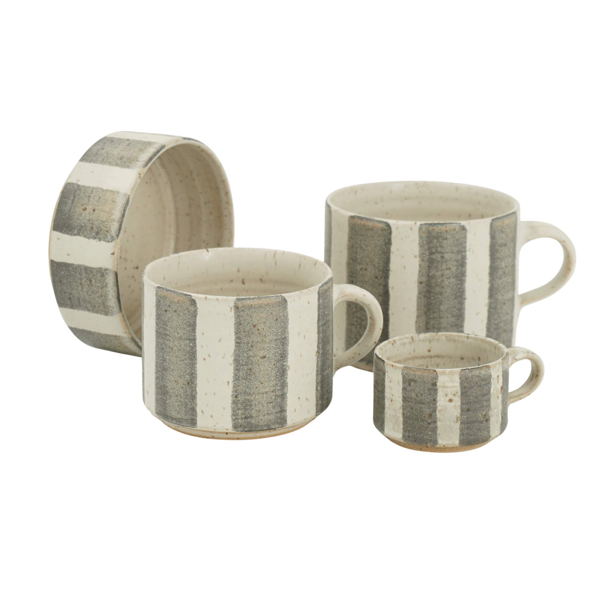 Bredrandig Keramikkopp – Handgjord kopp i Grafit & havre från Paradisverkstaden Öland